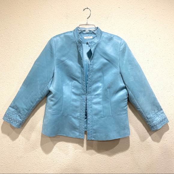 Dress Barn | Jackets & Coats | Saledress Barn Embroidery Blue Jacket ...